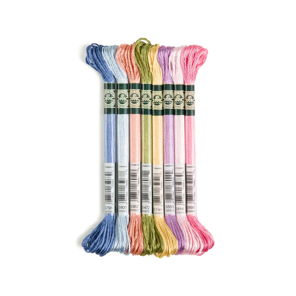 Assortment of pastel Satin threads - DMC