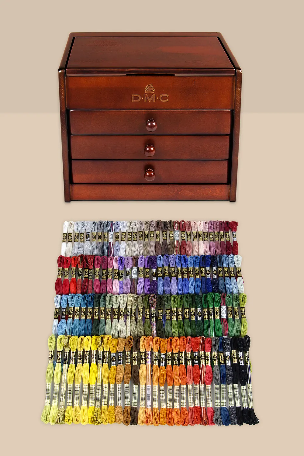 Vintage Wooden Chest and the Magic Winter Thread Assortment of 120 ...