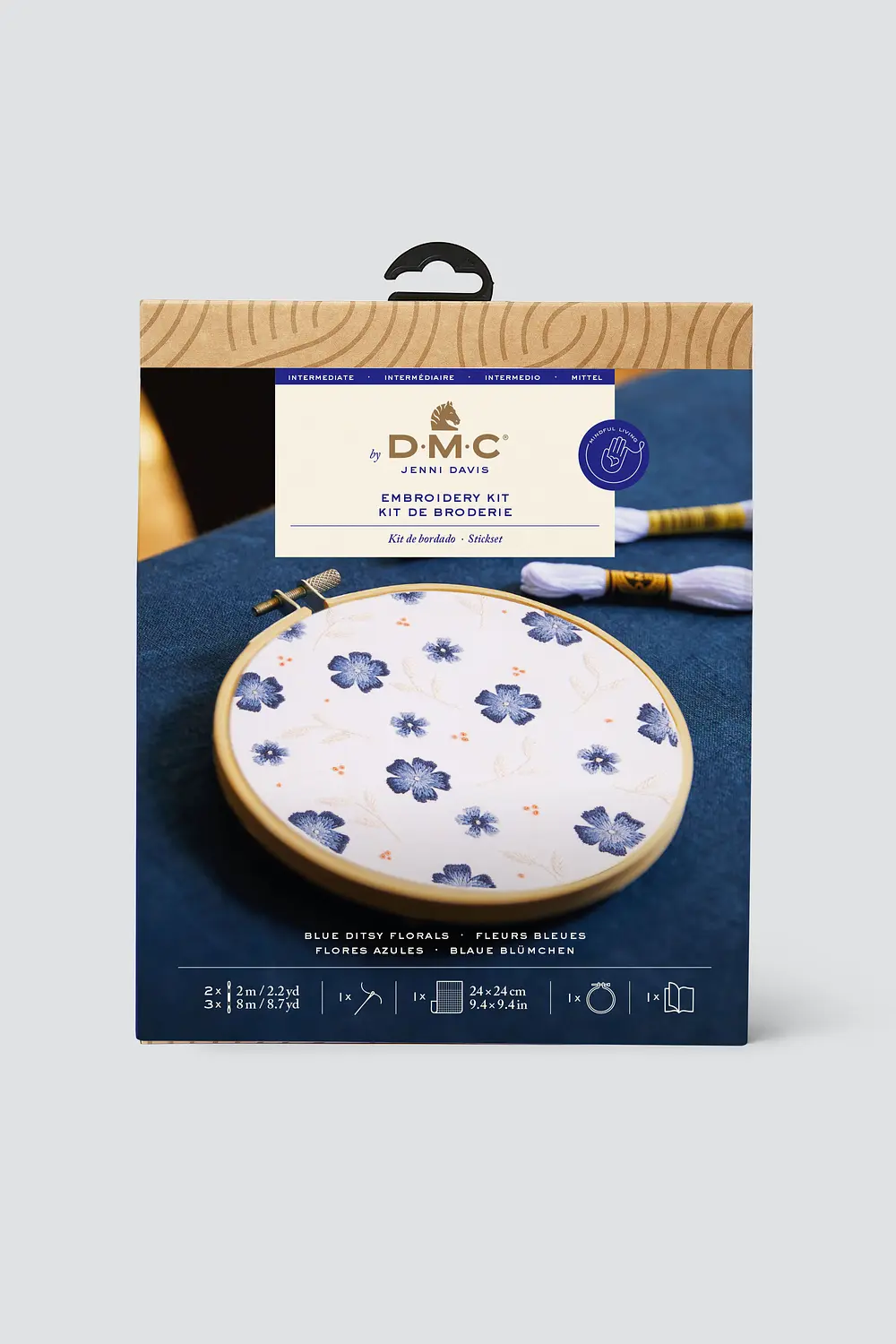 Blue Ditsy Florals by Jenni Davis Intermediate Embroidery Kit - DMC