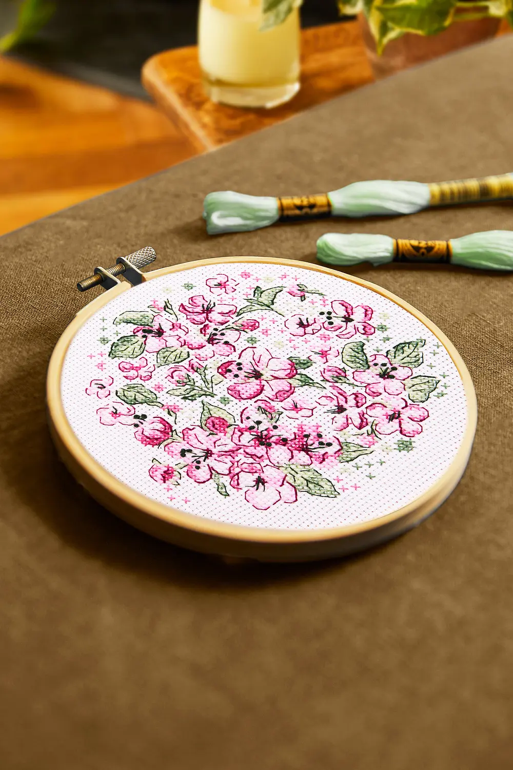 Cherry Blossom by Anna Matvieieva Intermediate Cross Stitch Kit - DMC
