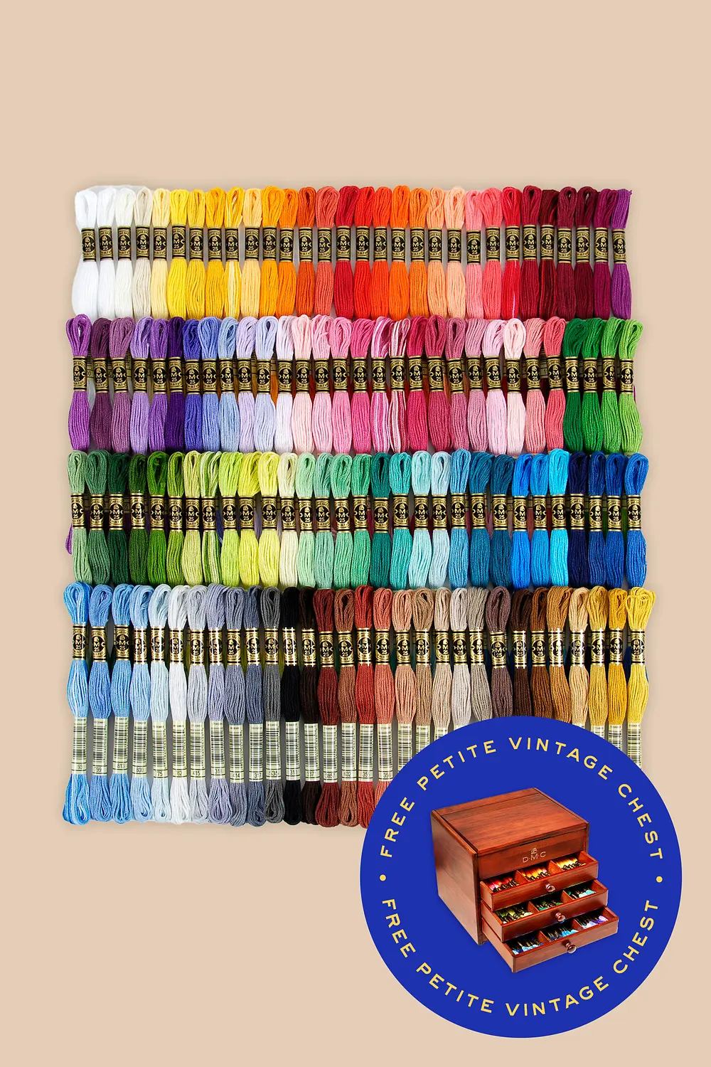 Vintage Wooden Chest and the Essentials Thread Assortment of 120 ...