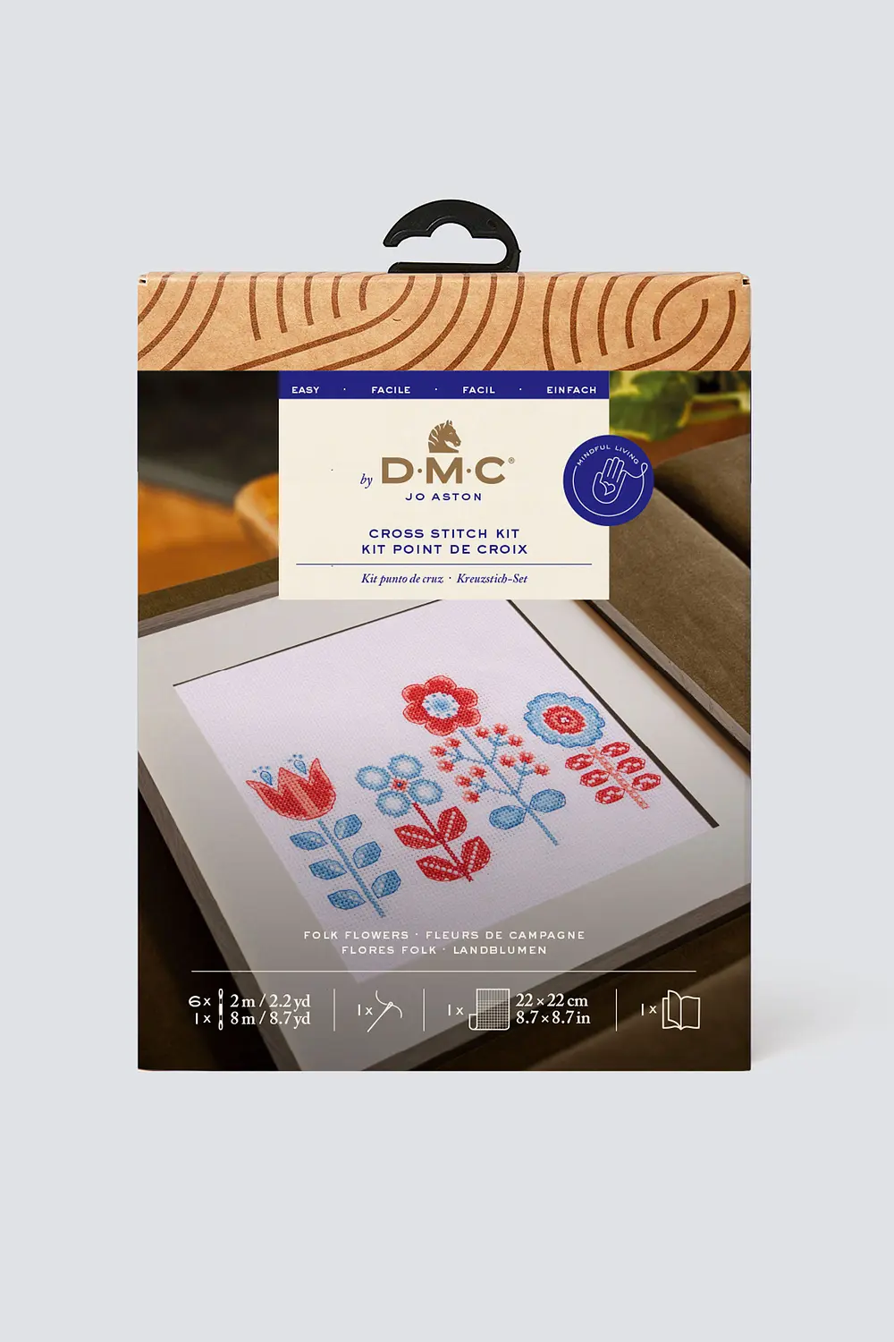 Folk Flowers by Jo Aston Easy Cross Stitch Kit - DMC