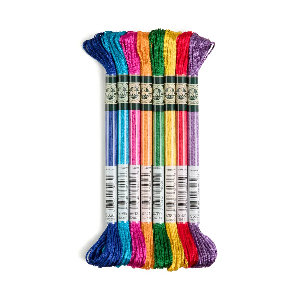Assortment of bright Satin threads - DMC