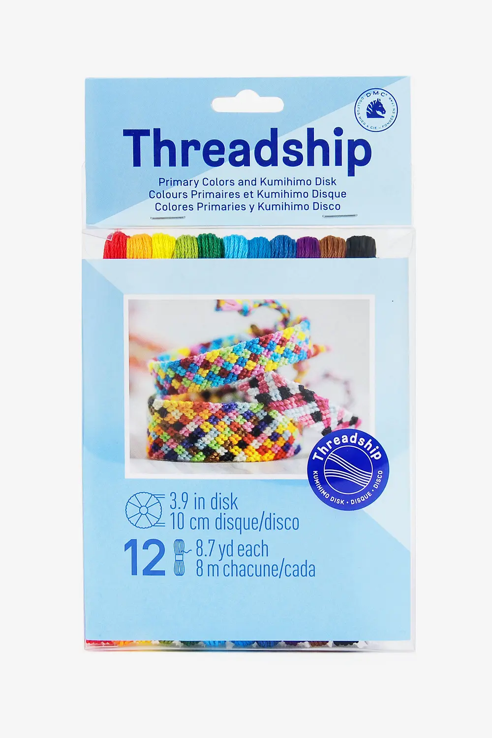 THREADSHIP 12PK W/KUMIHIMO TOOL - PRIMARY - DMC