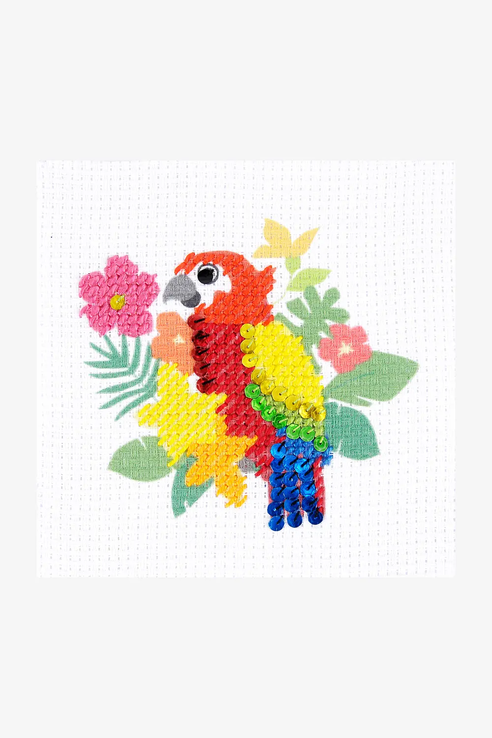 Kit broderie perroquet au demi point - DMC