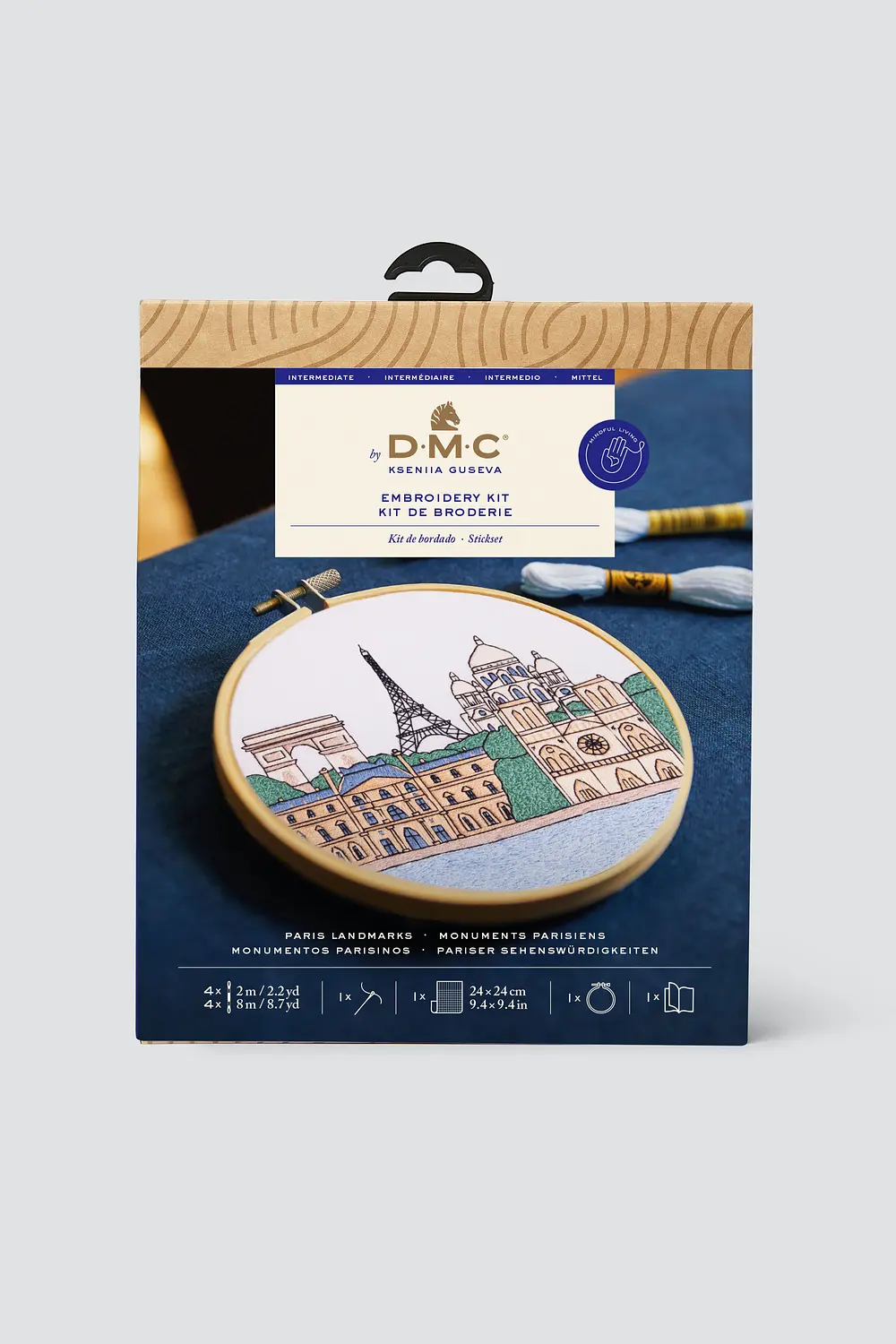 Paris Landmarks by Kseniia Guseva Intermediate Embroidery Kit - DMC