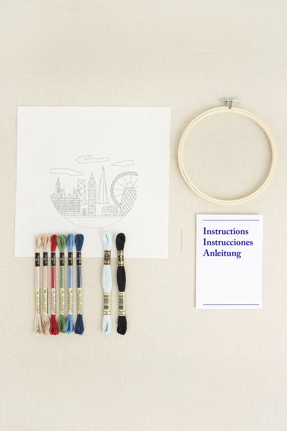 London Skyline by Kseniia Guseva Intermediate Embroidery Kit - DMC
