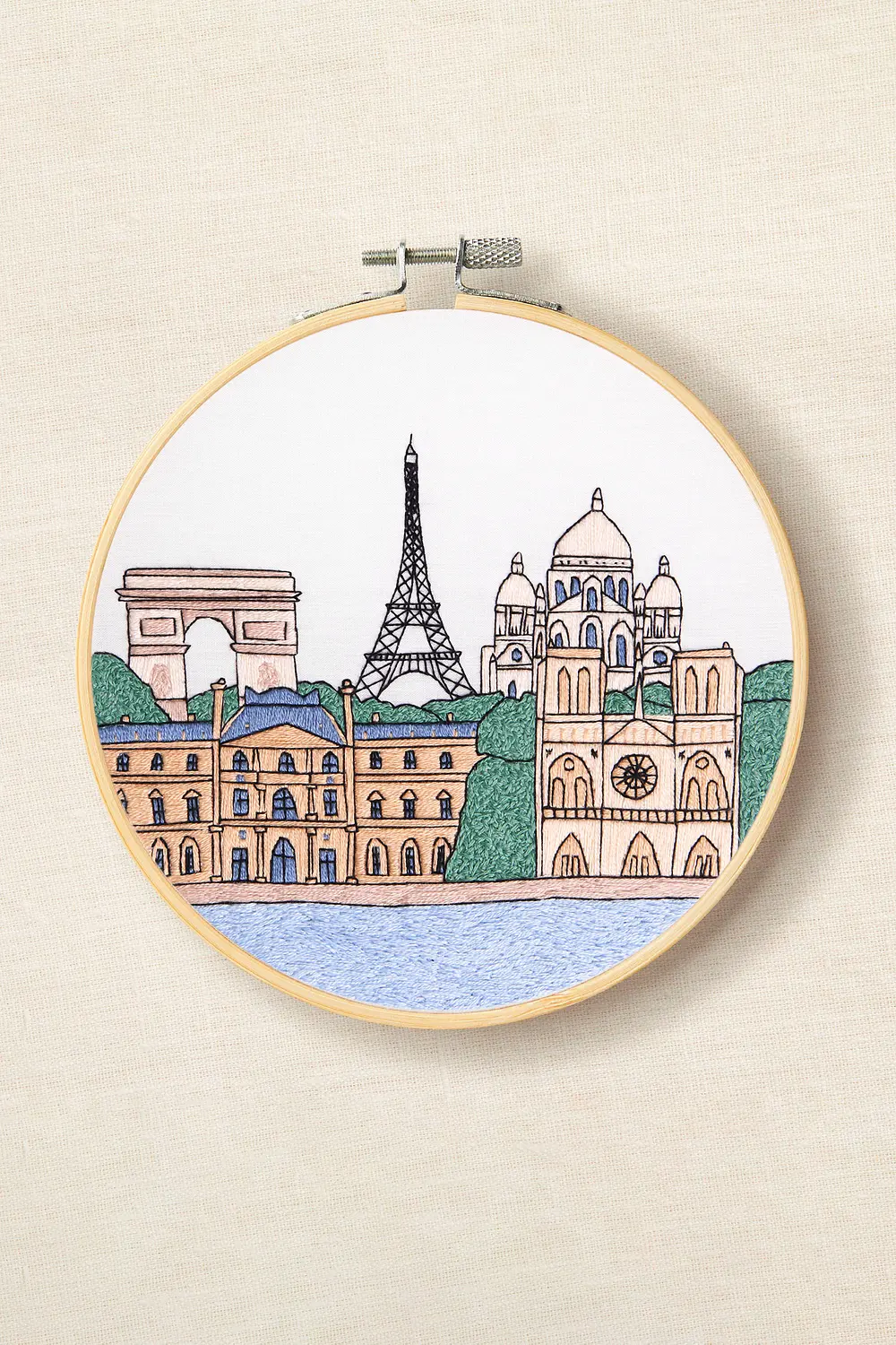 Paris Landmarks by Kseniia Guseva Intermediate Embroidery Kit - DMC