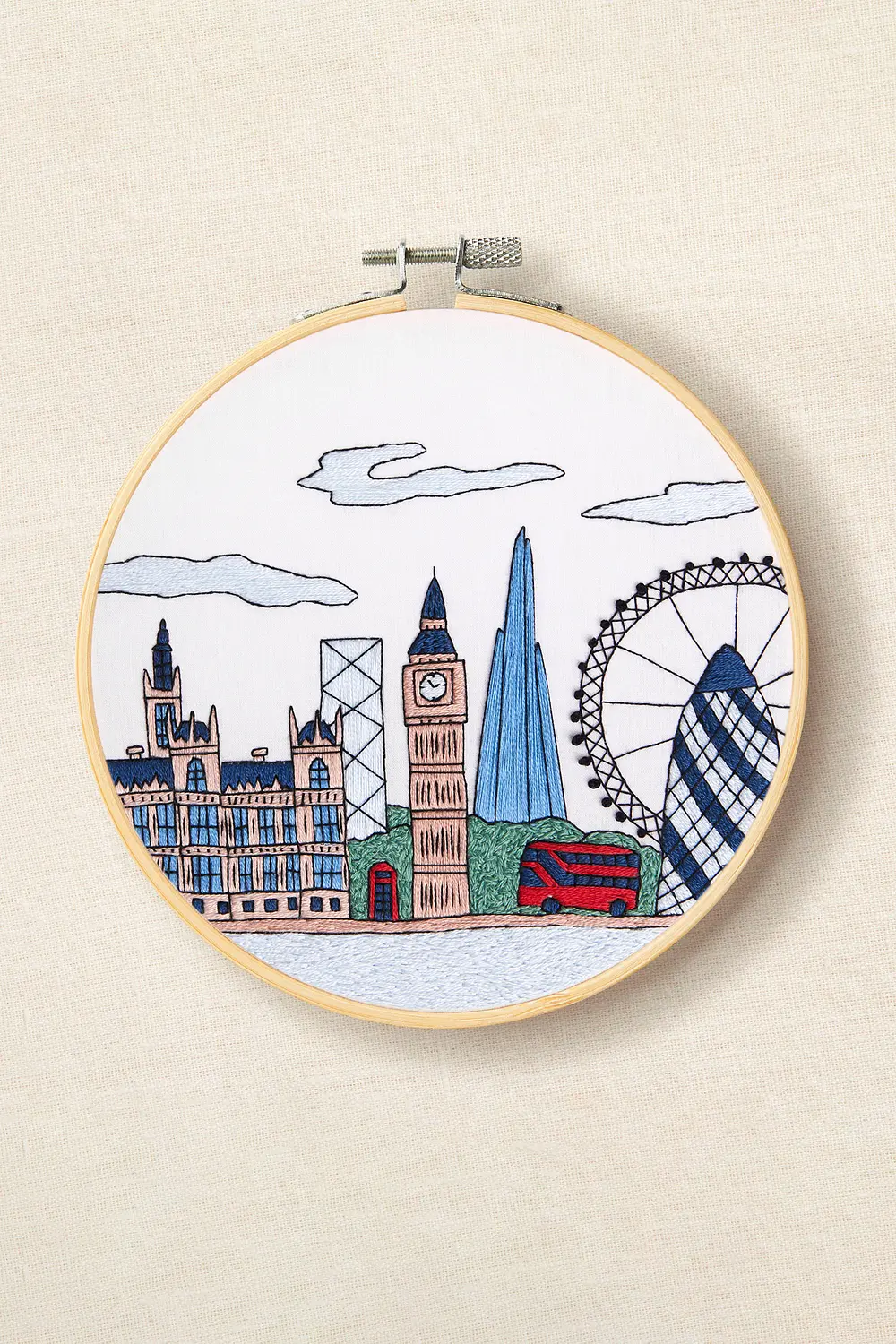 London Skyline by Kseniia Guseva Intermediate Embroidery Kit - DMC