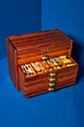 Vintage Wooden Chest with 500 skeins Mouliné - DMC